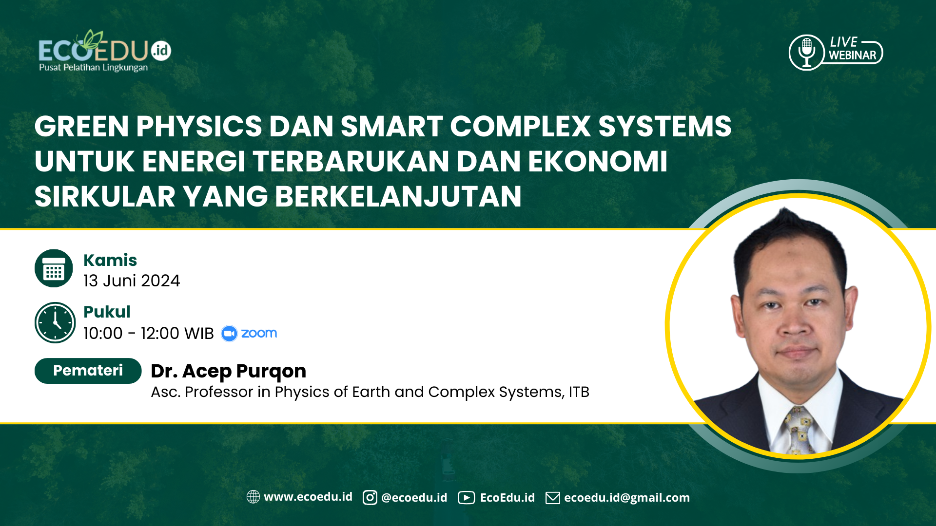 Webinar 73 Webinar Green Physics dan Smart Complex Systems untuk Energi ...